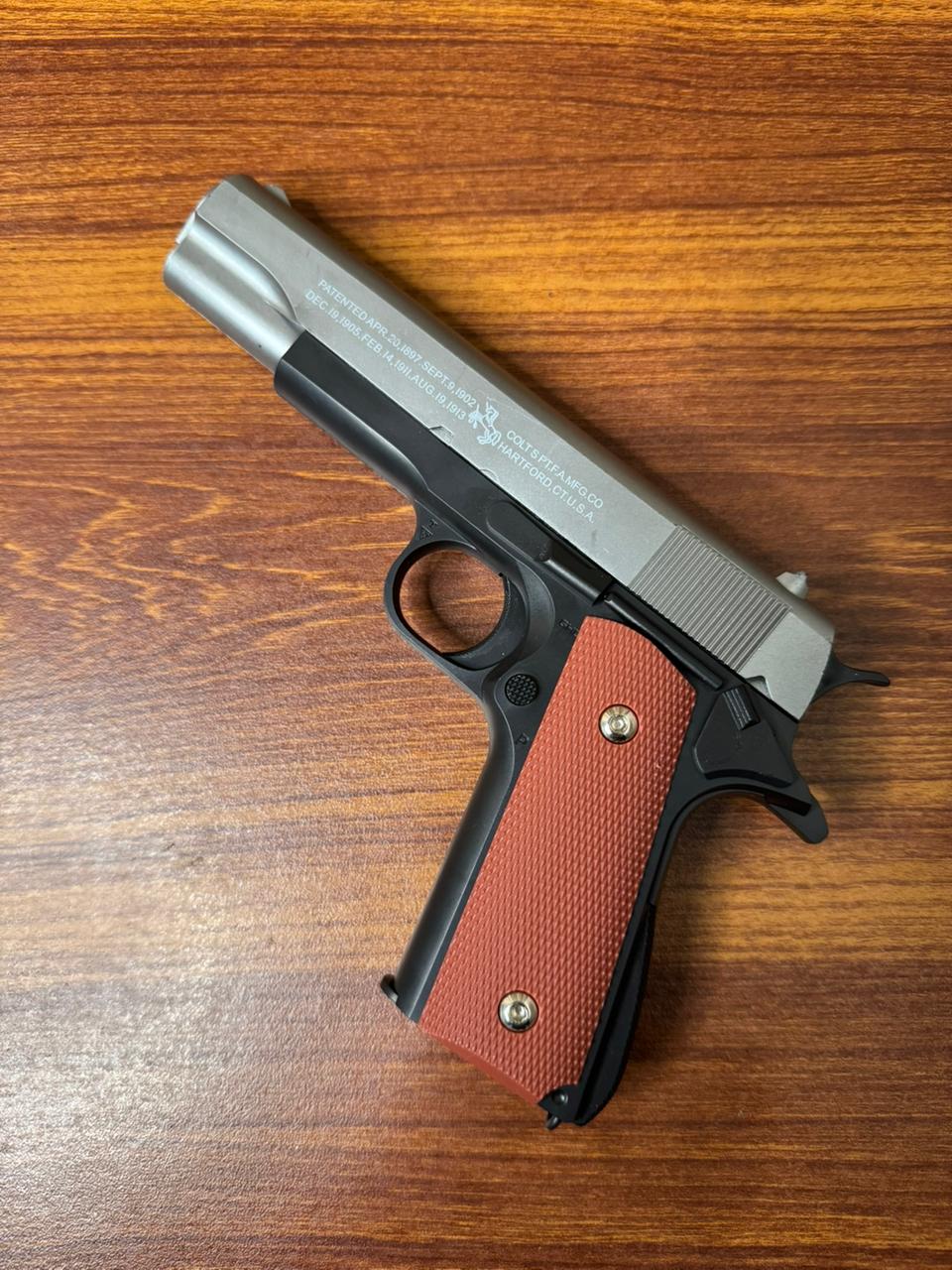 Silver Colt M1911 Airsoft Toy Gun | Realistic Design Safe Fun For Play ...